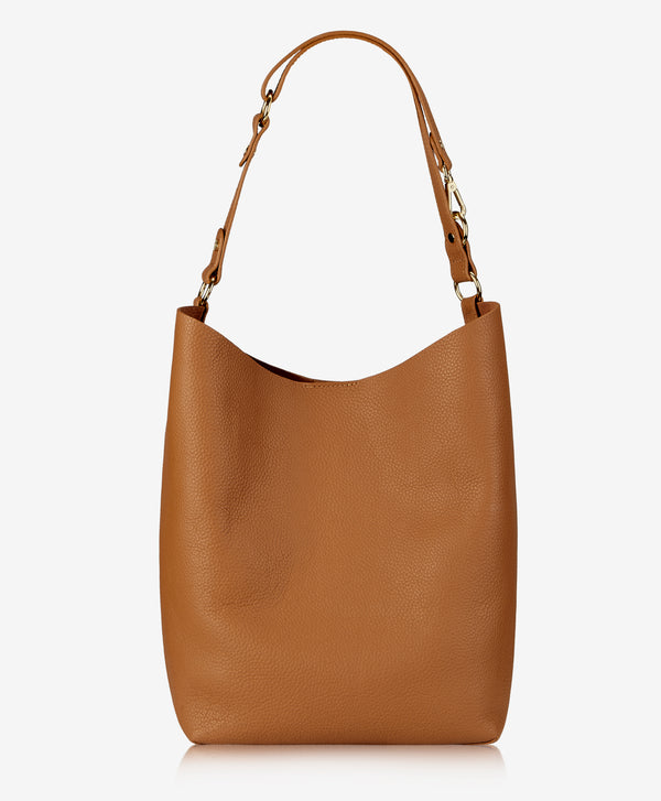 Addison Hobo | Tan Pebble Grain Leather