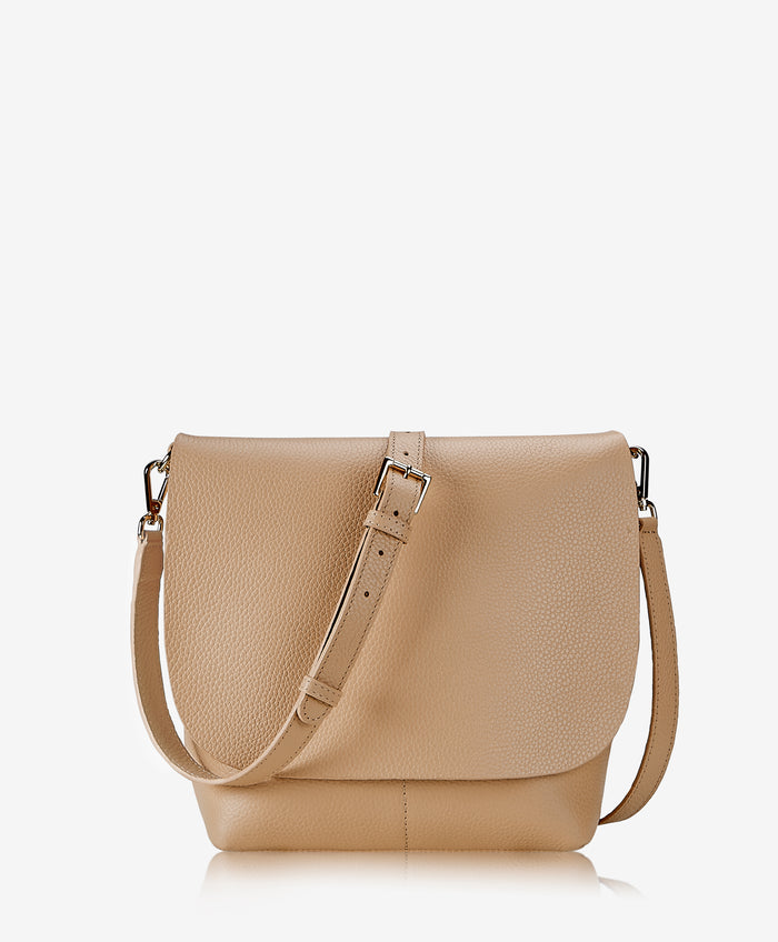 Andie Crossbody | Cappuccino Pebble Grain Leather