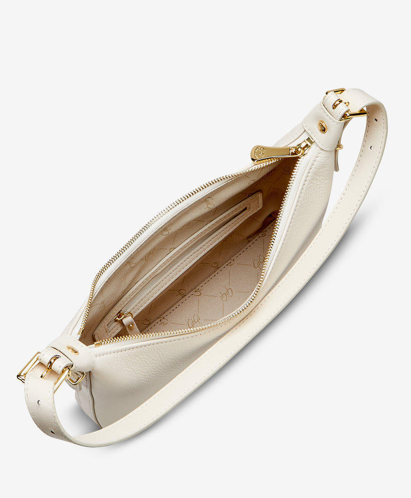 Blake Shoulder Bag | Ivory Full Grain Leather