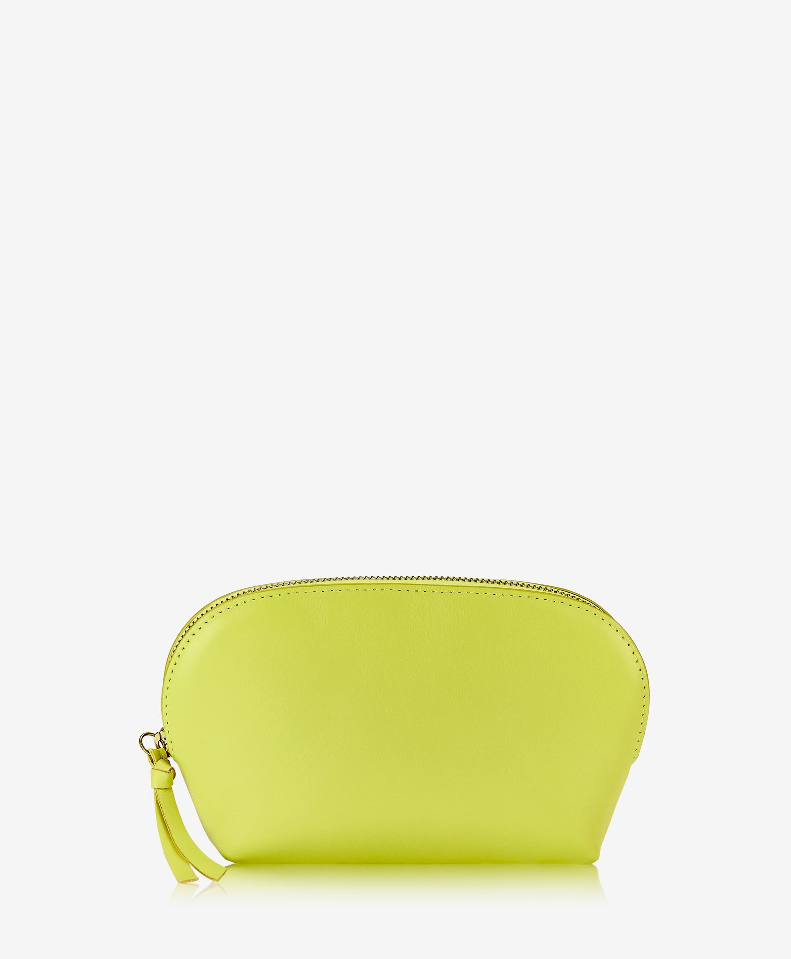 Dome Cosmetic Case | Citron Italian Calfskin Leather