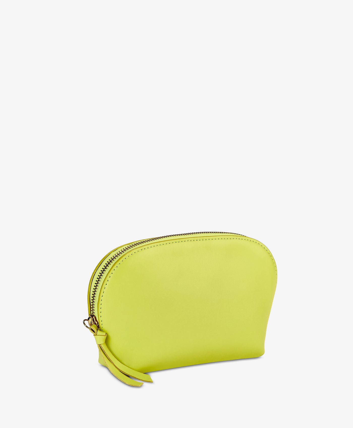 Dome Cosmetic Case | Citron Italian Calfskin Leather