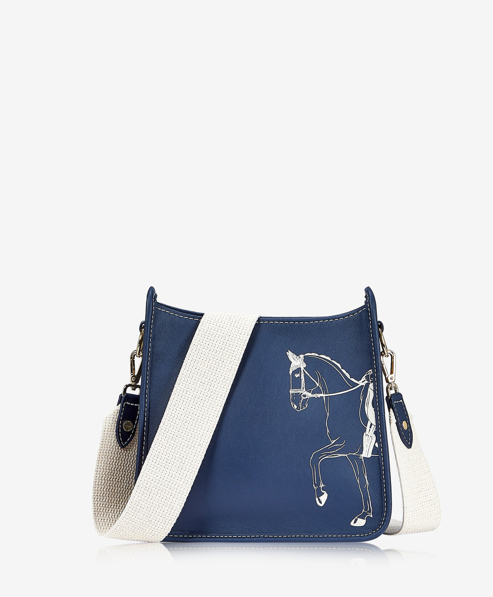 Elle Marching Horse Crossbody | Navy Smooth Leather