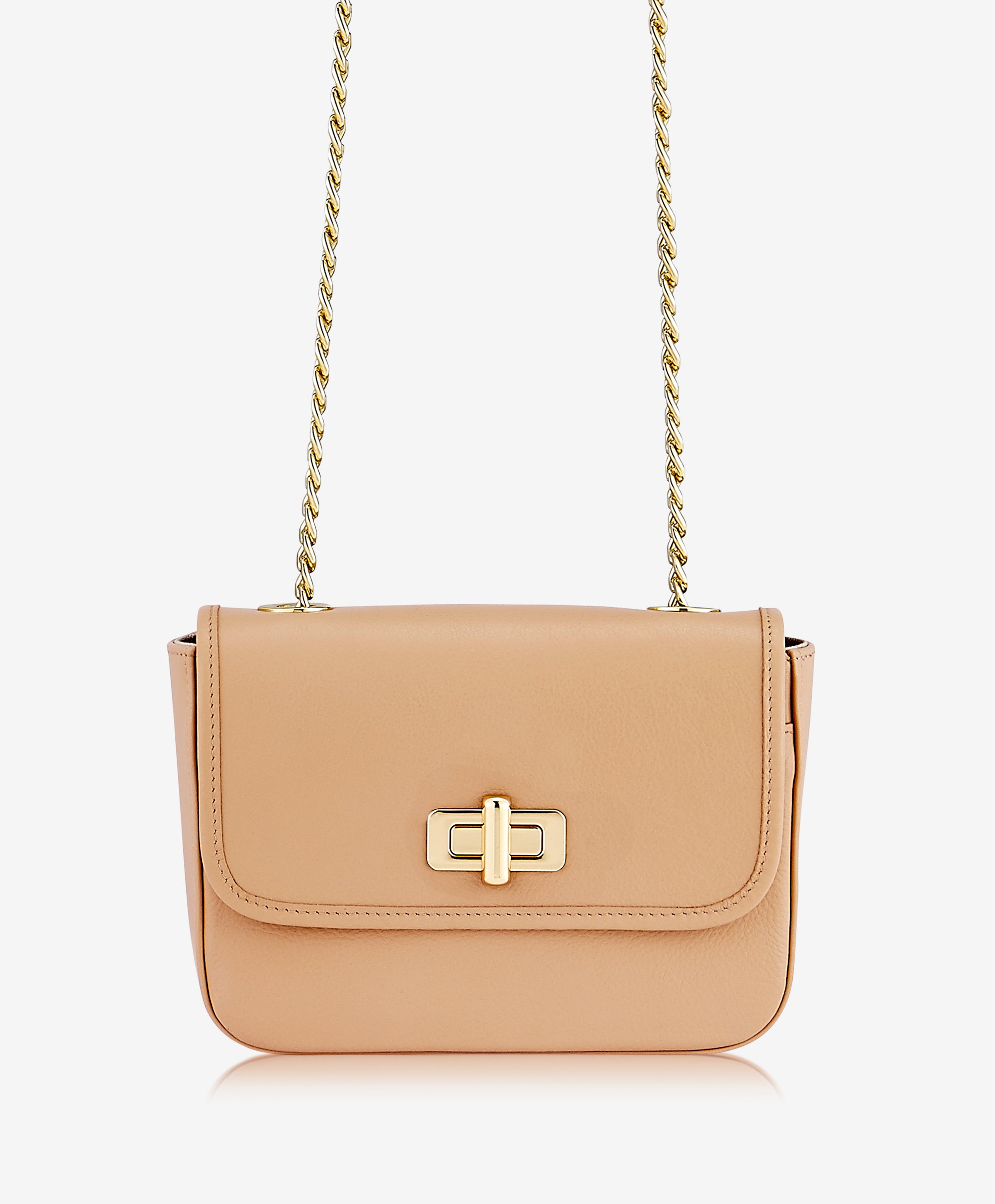 Riley Shoulder Bag | Cappuccino European Calfskin Leather
