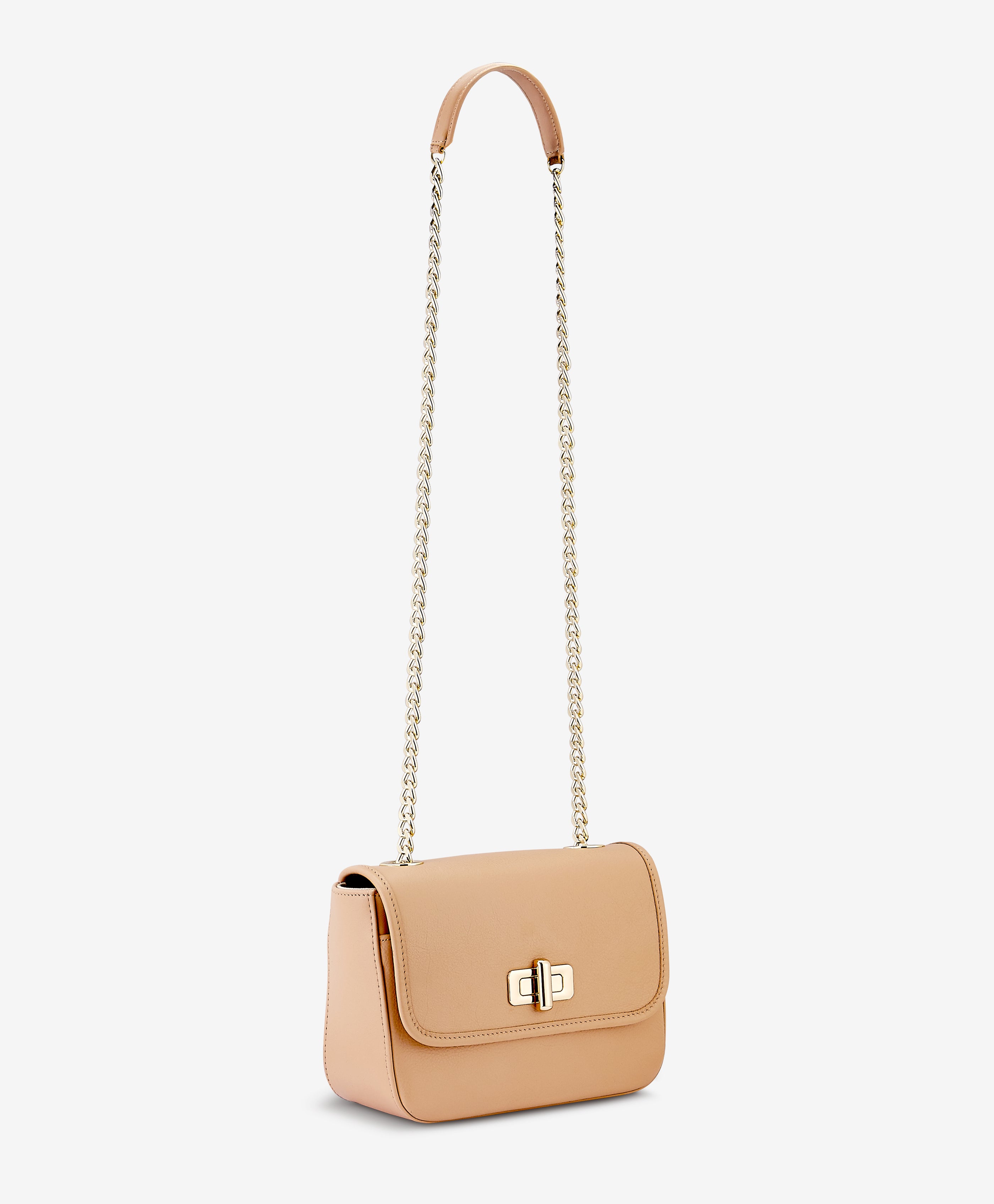 Riley Shoulder Bag | Cappuccino European Calfskin Leather