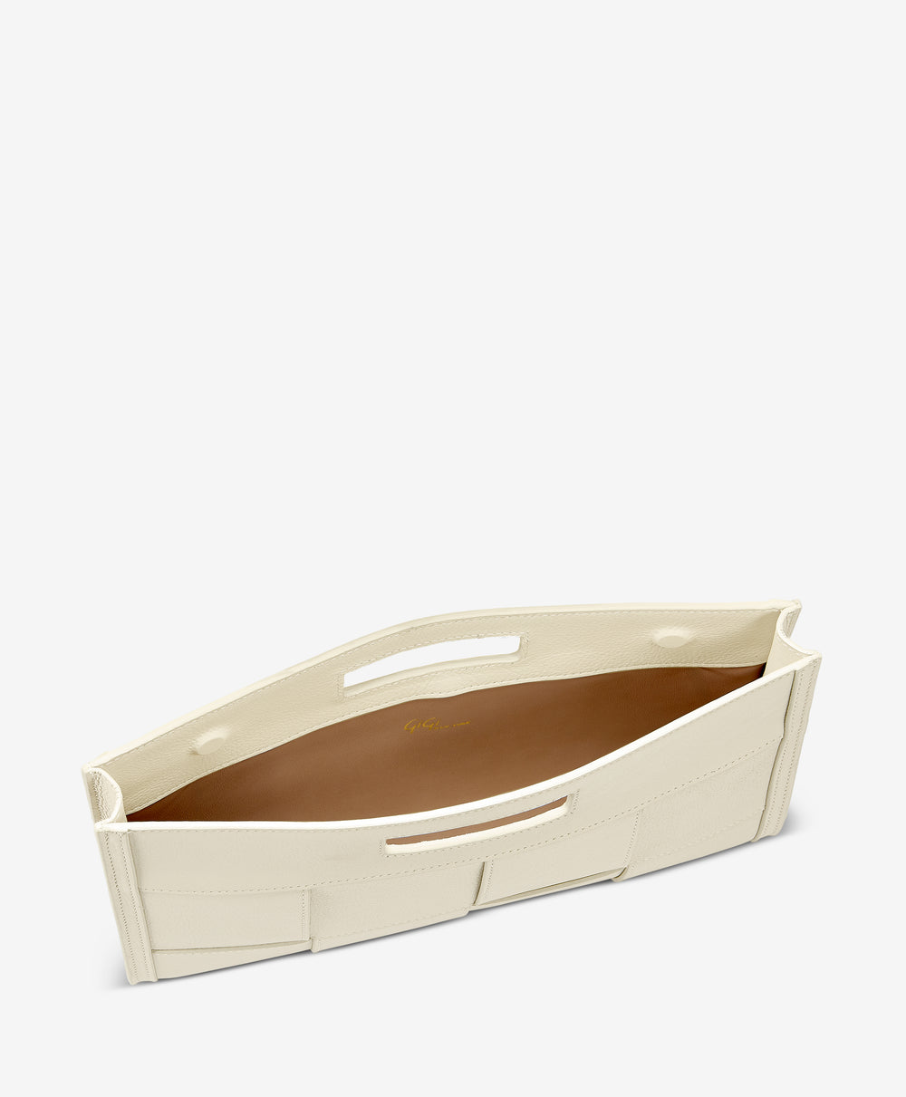 Remy Clutch | Ivory European Calfskin Leather