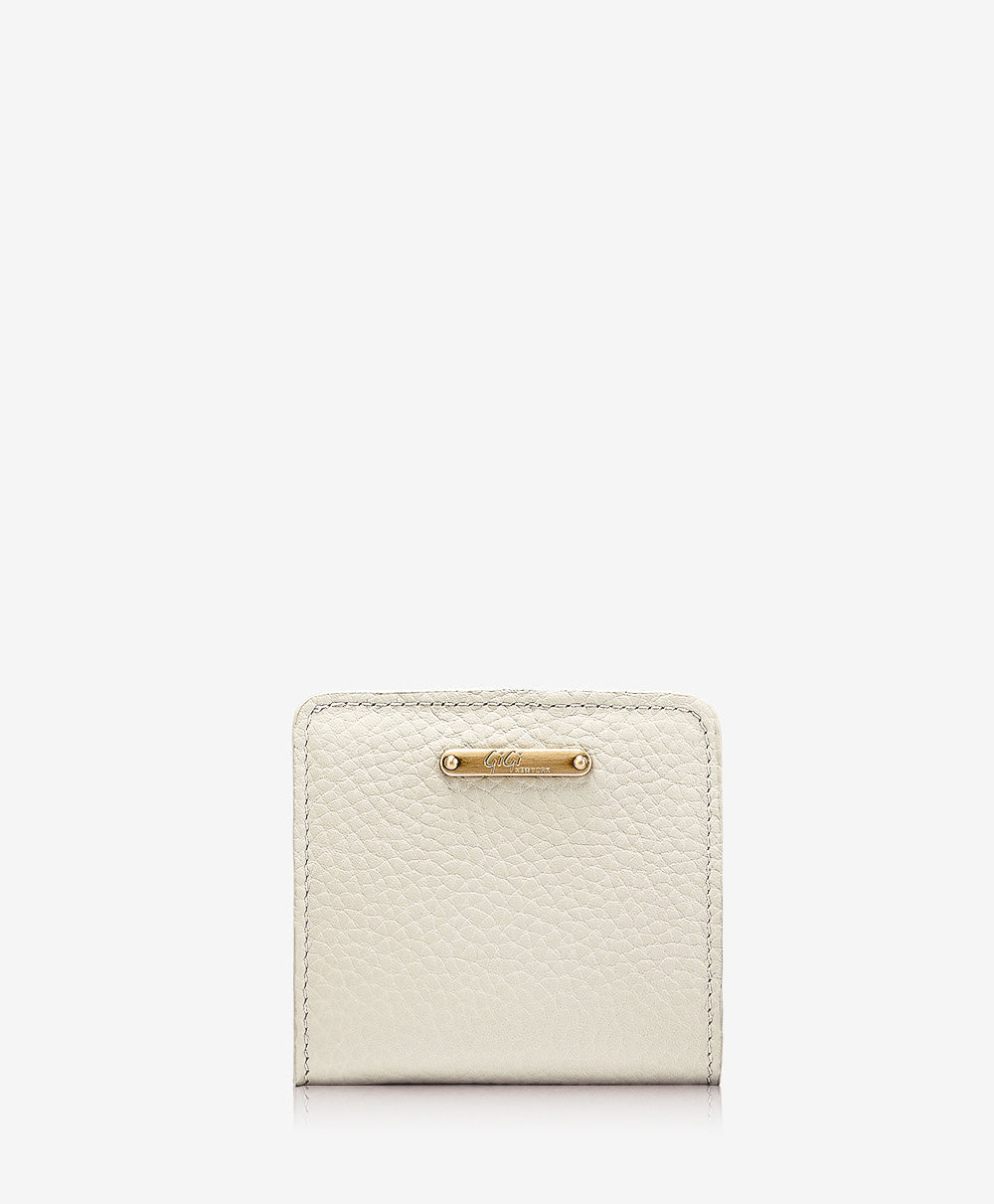 Mini Foldover Wallet | Ivory Pebble Grain Leather