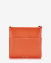 Kit Messenger Bag | Orange Pebble Grain Leather