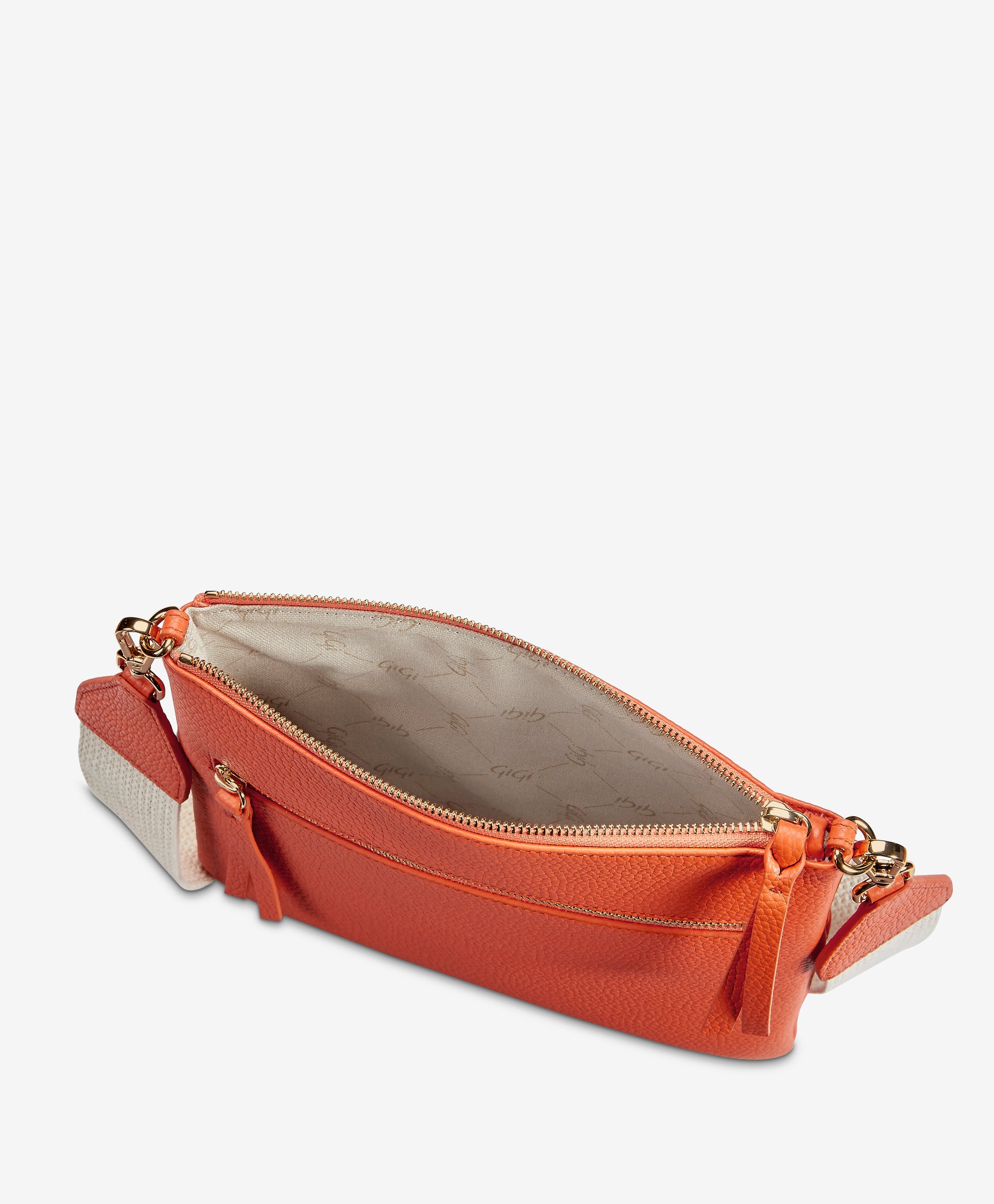 Kit Messenger Bag | Orange Pebble Grain Leather