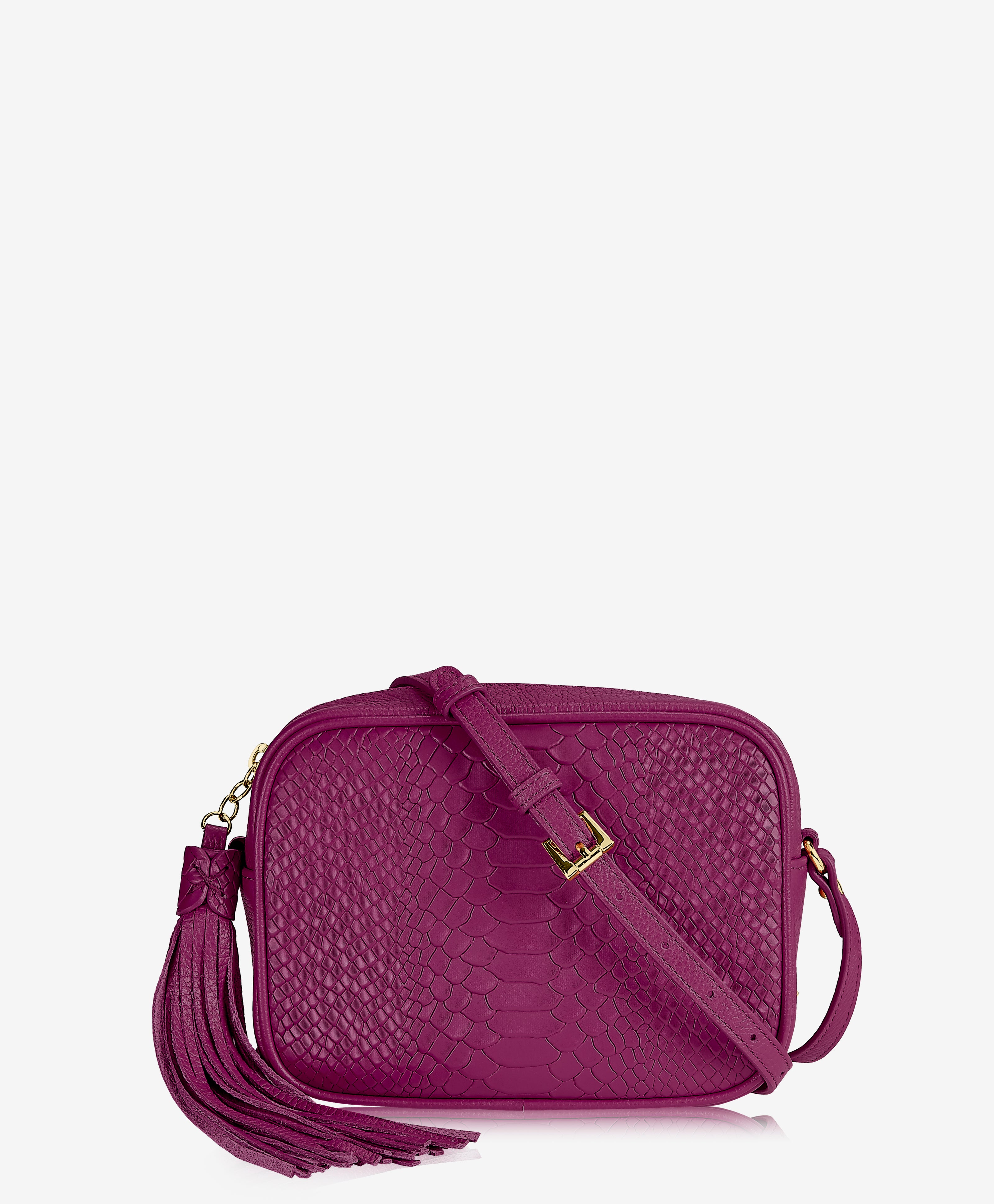 Madison Crossbody | Azalea Embossed Python Leather