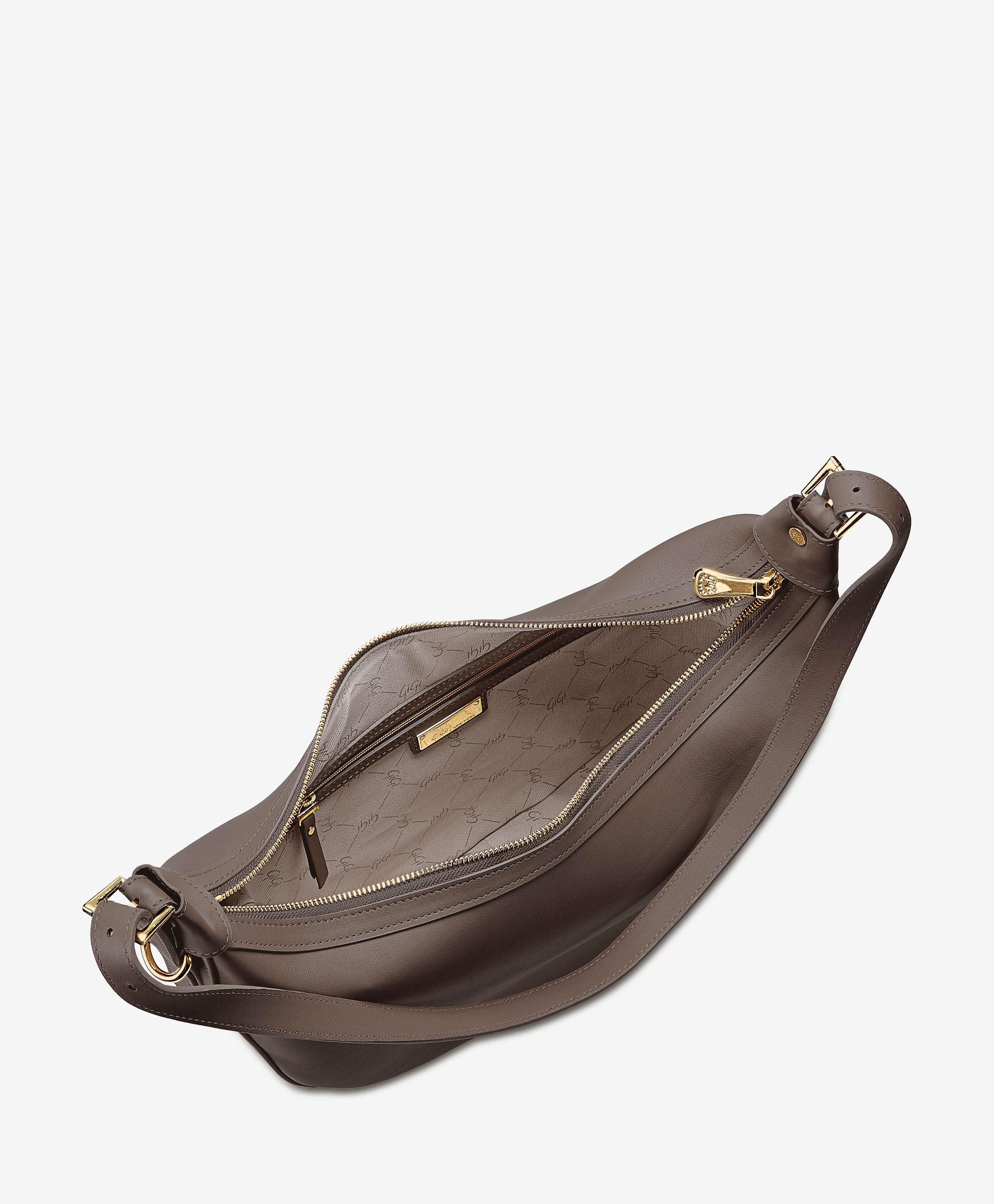 Reagan Hobo | Taupe French Calfskin Leather