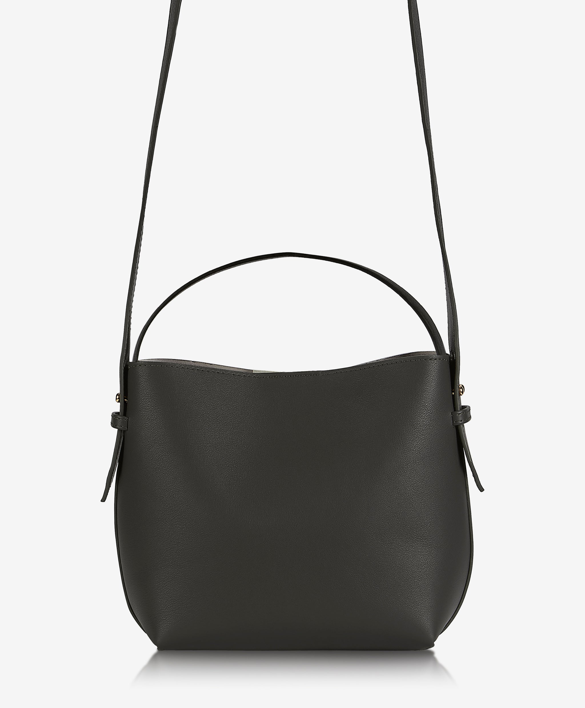 Selena Bucket | Graphite European Calfskin Leather