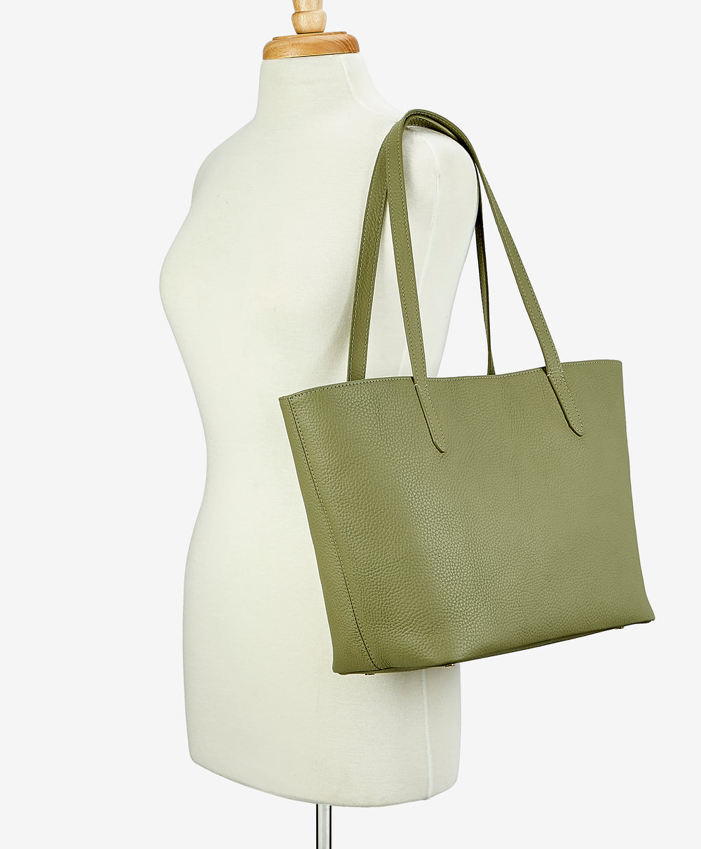 Teddie Tote | Sage Pebble Grain Leather
