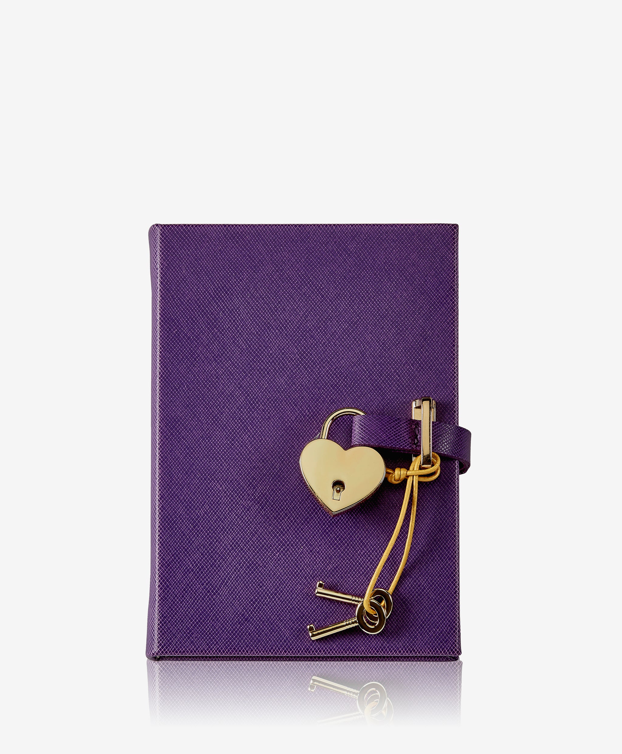 Heart Lock Diary | Purple Saffiano