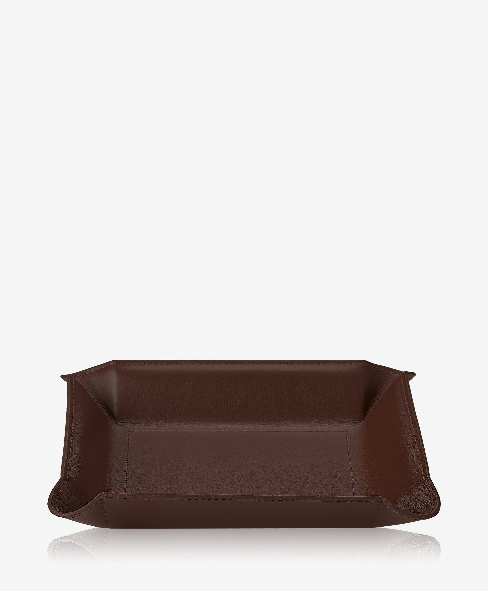 Medium Leather Catchall Tray | Brown Genuine Leather