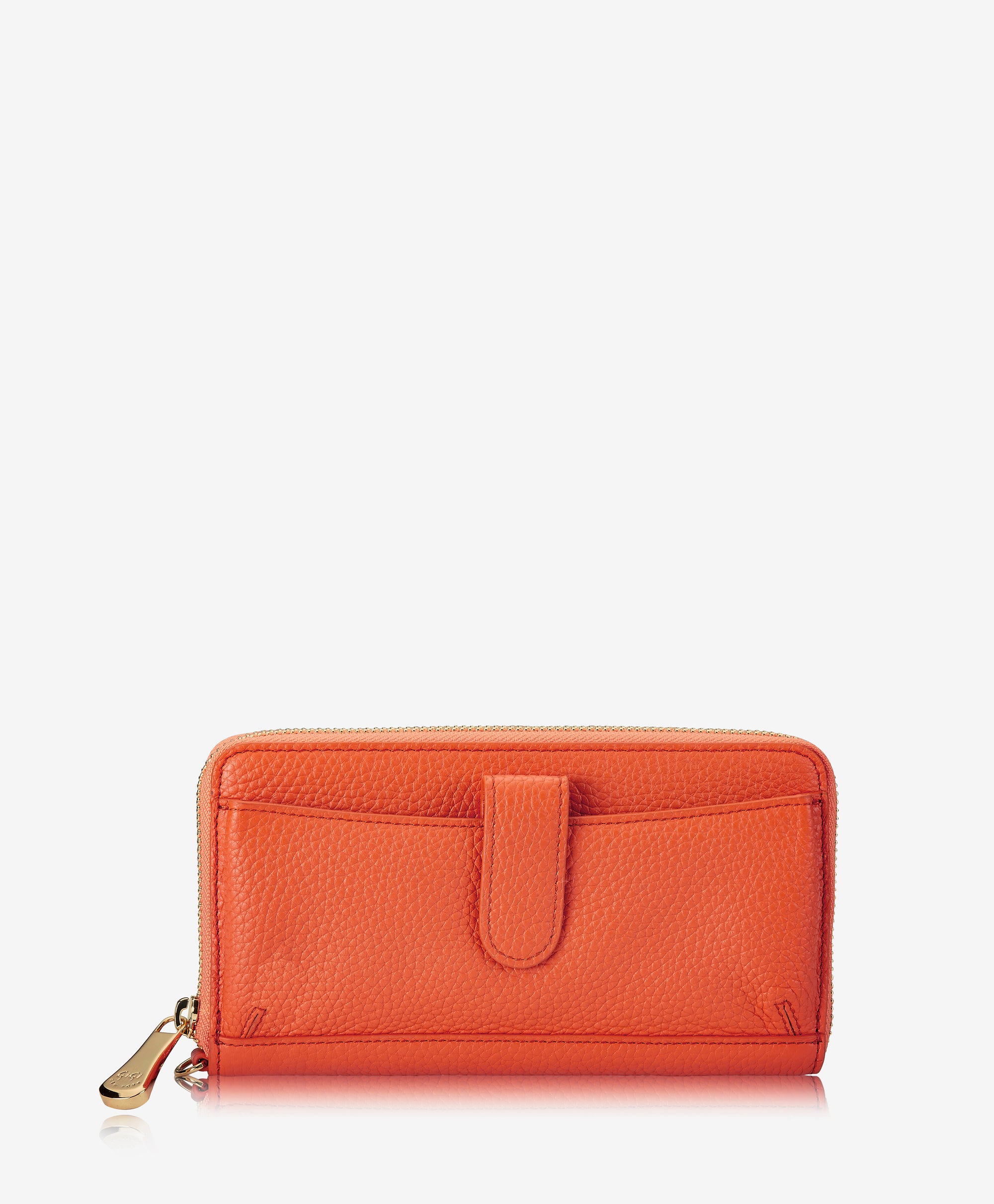 City Wallet | Orange Pebble Grain Leather