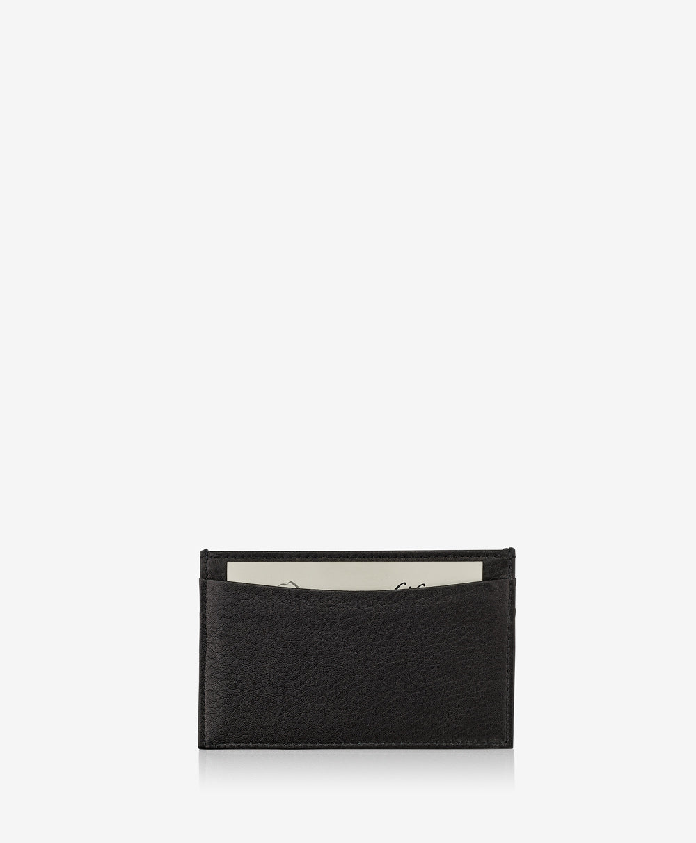 Slim Card Case | Black Traditional Leather