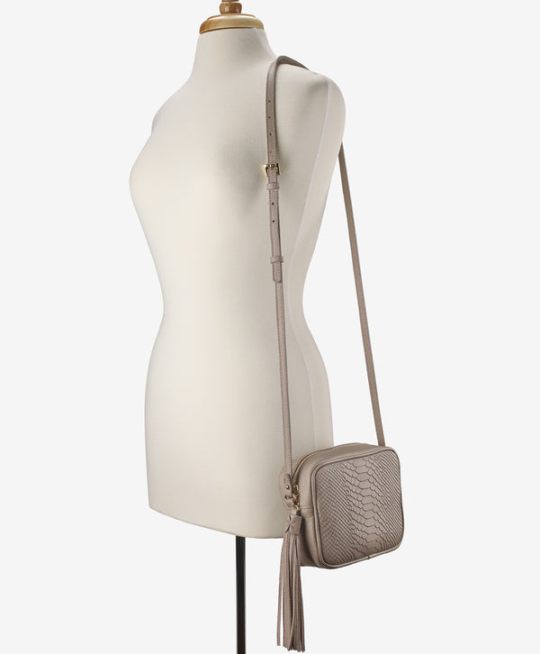 Madison Crossbody | Stone Embossed Python Leather