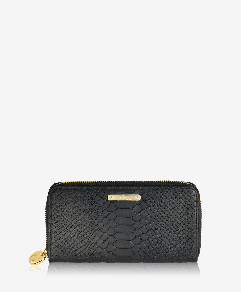 black python skin wallet